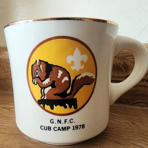 Dining | Vintage Boy Scouts Gnfc Cub Camp 1978 Squirel Mug Cup Bsa 3 14 ...